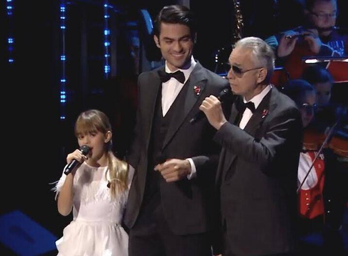 Andrea Bocelli Ascended the Stage with Virginia and Matteo at Her Sides, Their Voices Creating a ...